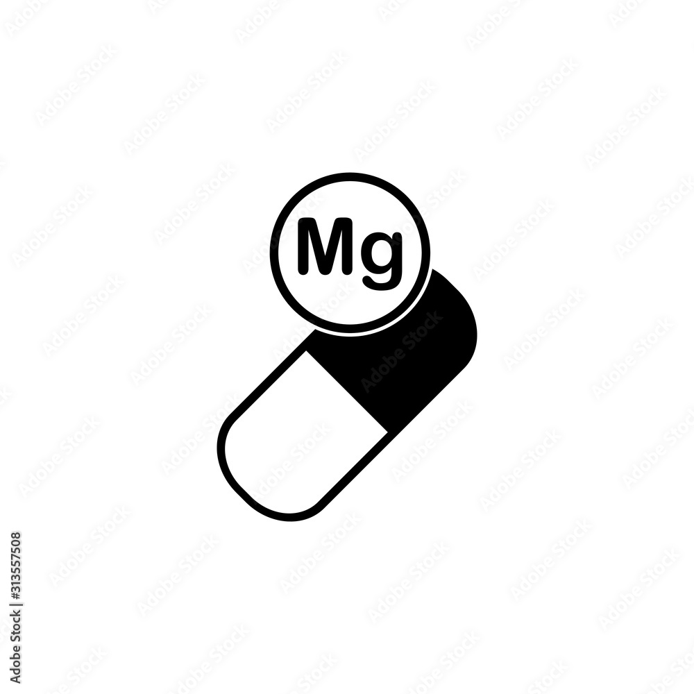 Mineral vitamin Magnesium supplement for health. Capsule with Mg ...