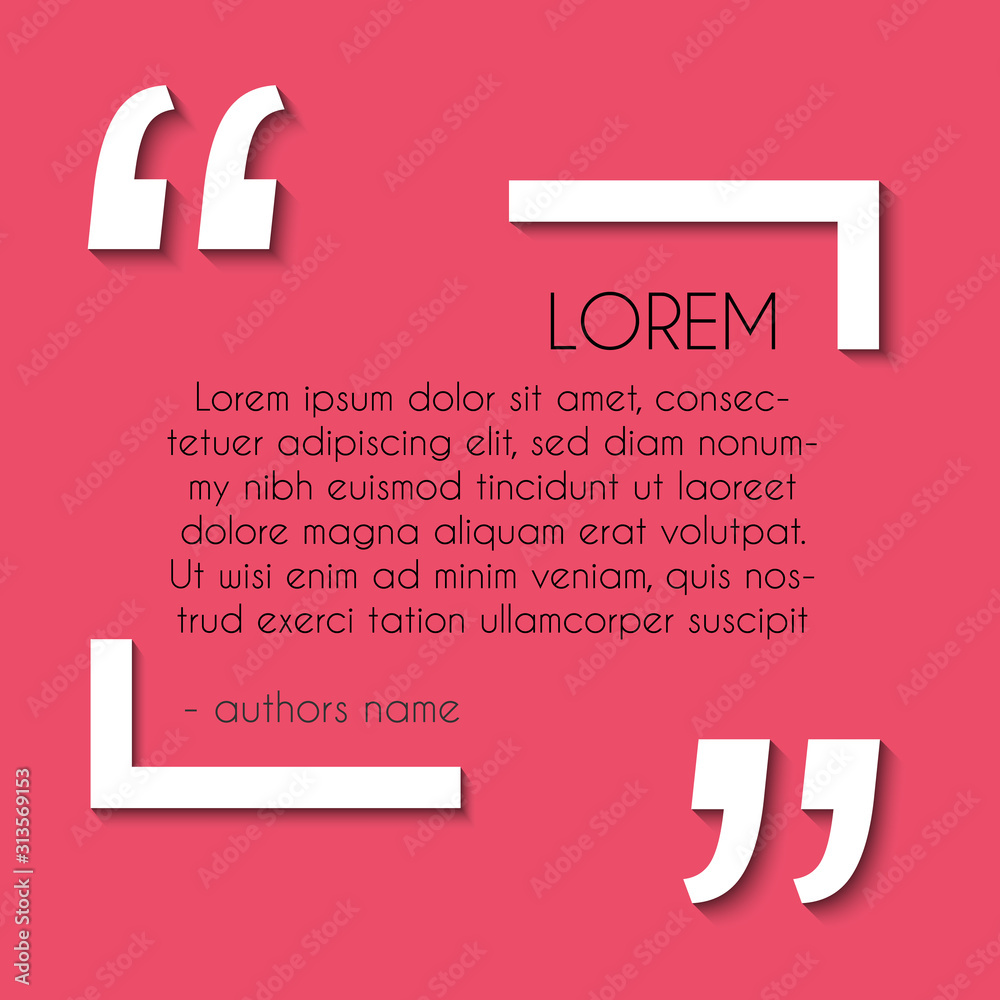 Remark quote text box poster template concept. Citation frame ...