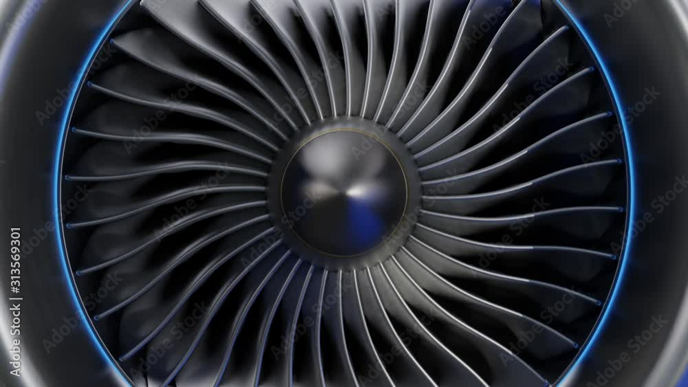 Front View for jet engine,3D rendering Stock Video | Adobe Stock