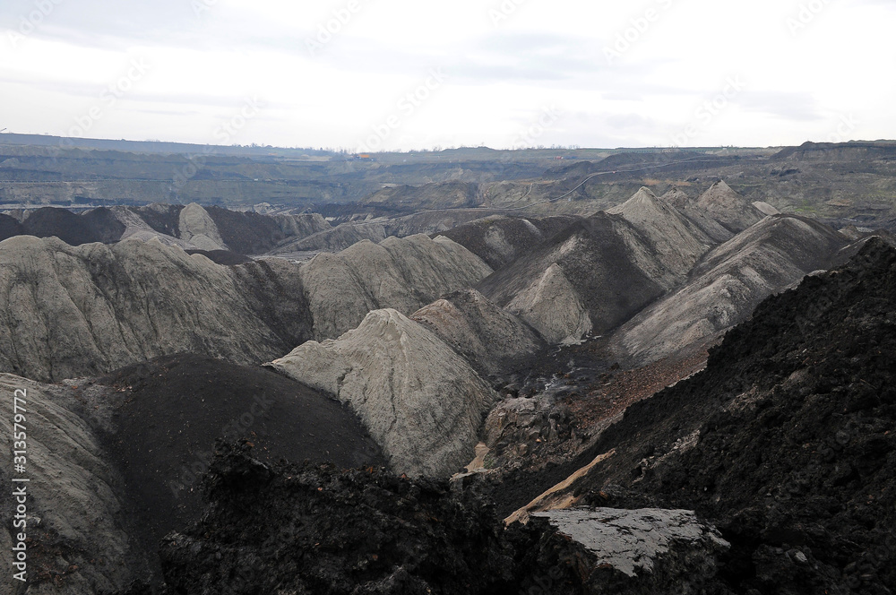 The beautiful landscape of the surface mine. Incredible geological ...