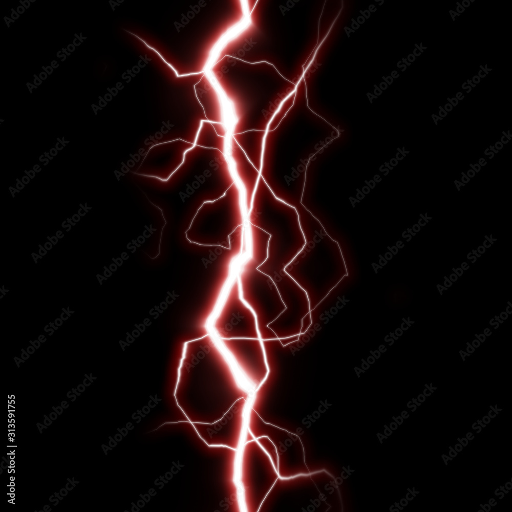 red lightning strike on black background Stock Illustration | Adobe Stock