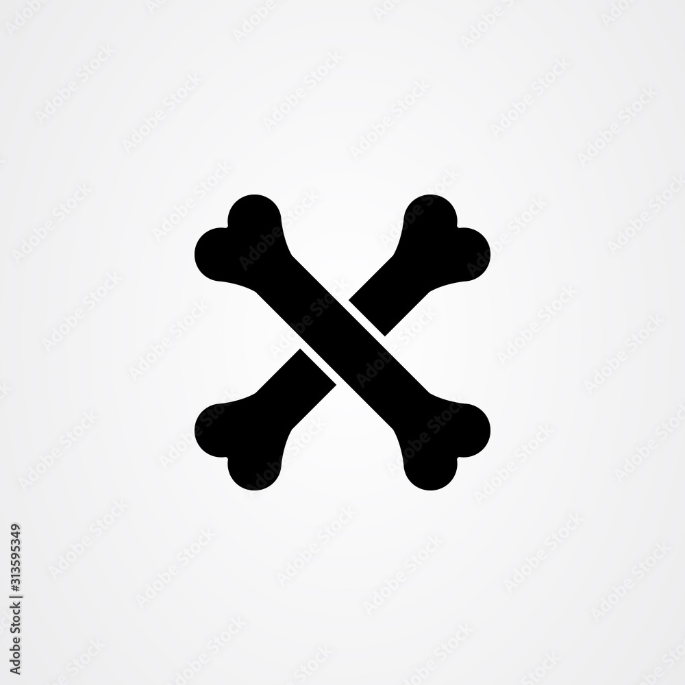 Crossbones icon logo design. flat vector illustration Stock Vector ...