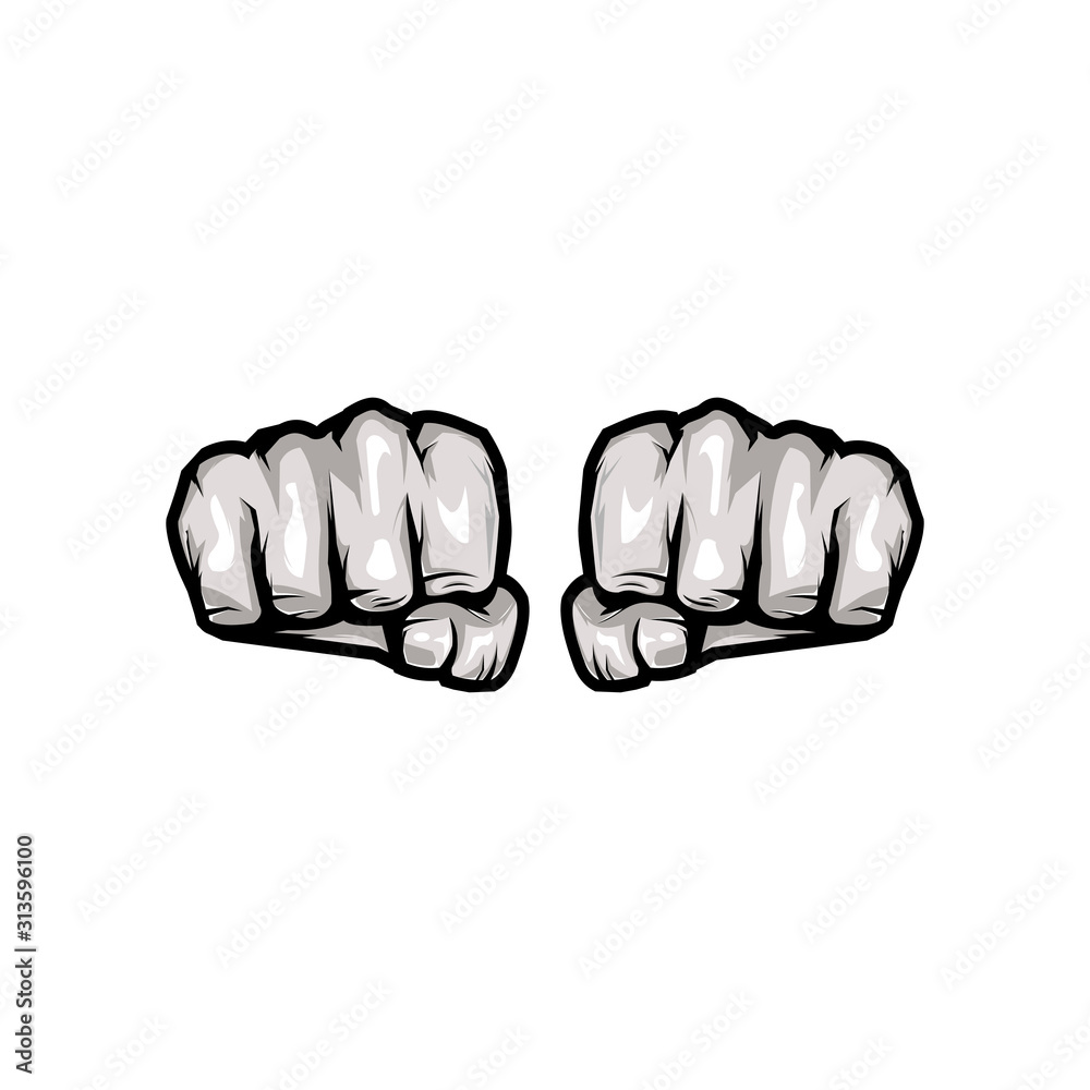 fist two-handed vector logo Stock Vector | Adobe Stock
