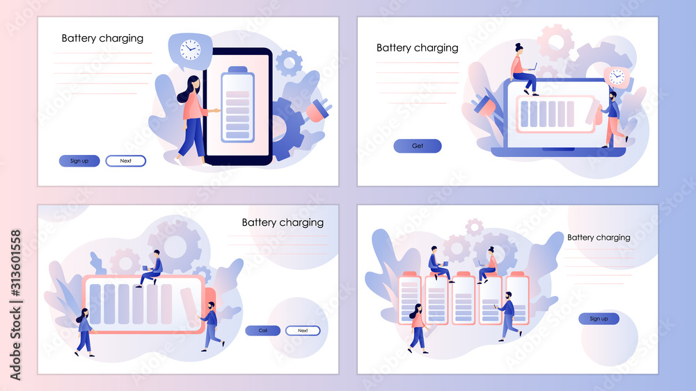 Battery charge. Tiny Users and battery performance. Screen template for ...