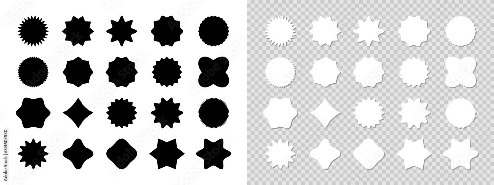 Stickers Black and White collection. Stickers isolated. Set of Stickers ...