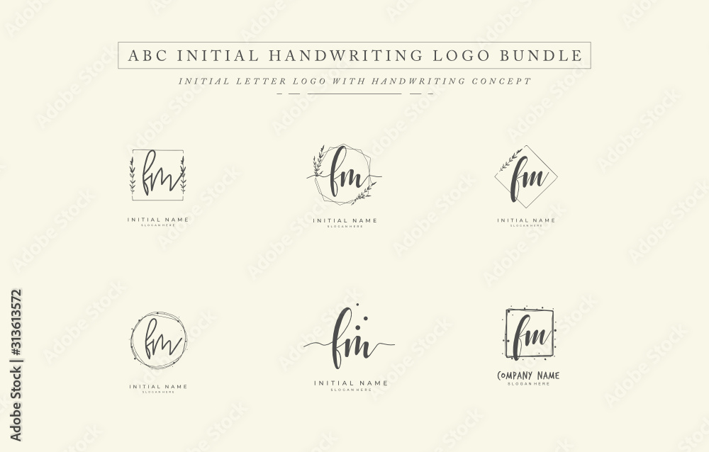 Initial letter F M FM bundle for identity and logo. Vector logo ...