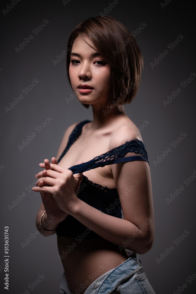 Sexy Asian Girl Model Woman Body Contour Beautiful Sexy Asian Stock