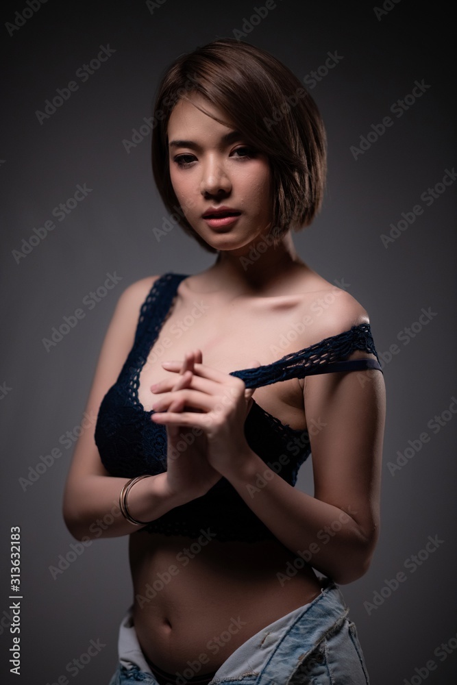 Sexy Asian Girl Model Woman Body Contour Beautiful Sexy Asian Stock