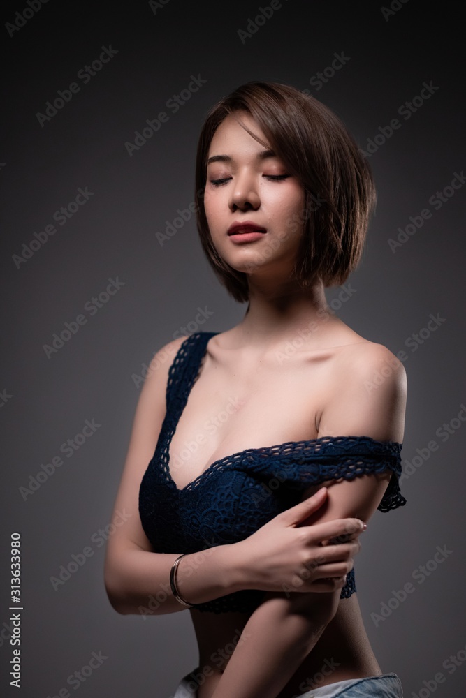 Sexy Asian Girl Model Woman Body Contour Beautiful Sexy Asian Stock