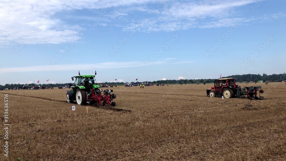 International contestants plowing their plots during the World ...