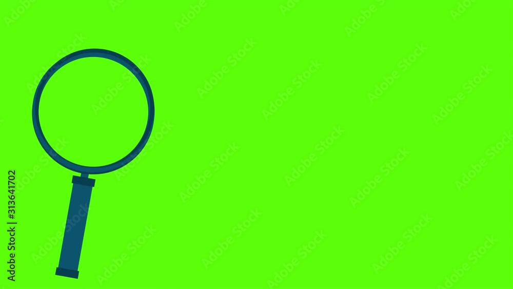 Magnifying glass isolated on green screen. Chroma key green insert ...