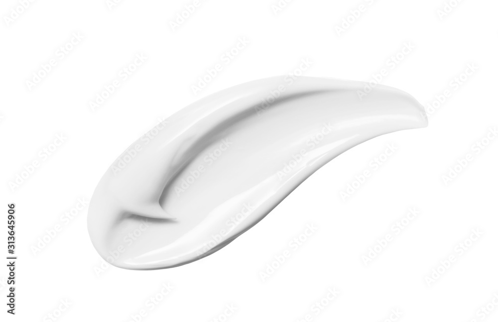 White beauty cream smear smudge isolated on white background. Cosmetic ...
