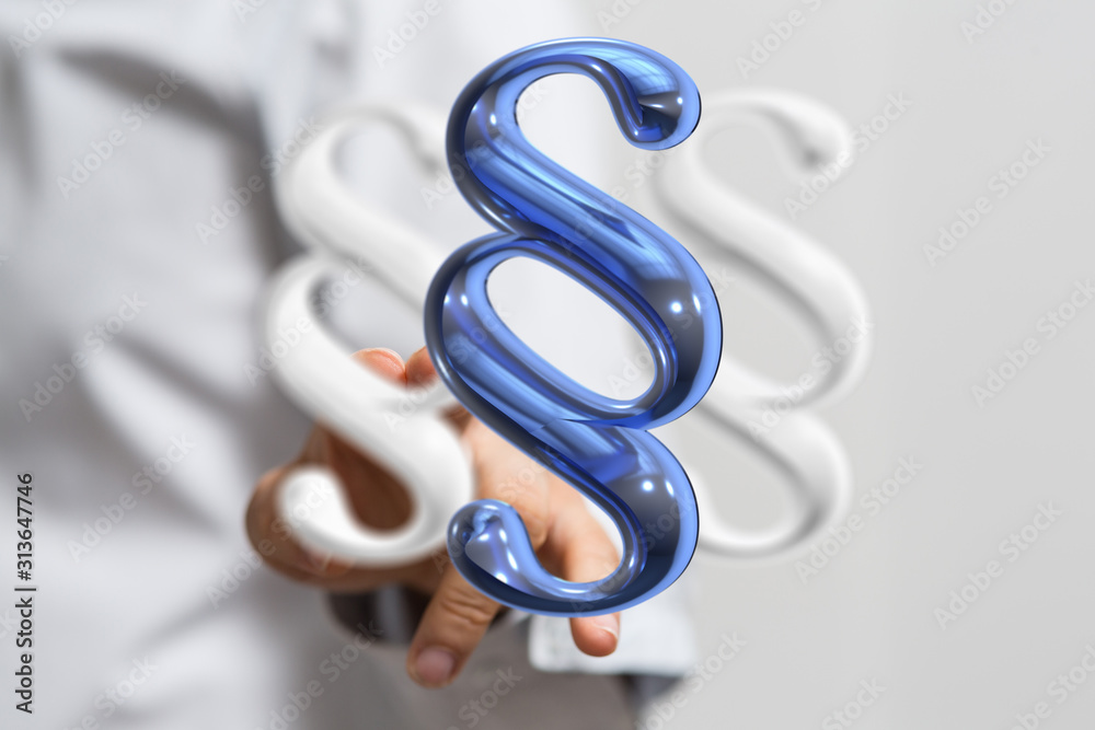 paragraph law sign digital in hand 3D Stock Photo | Adobe Stock