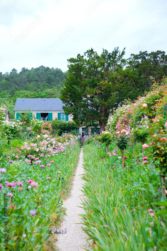 Giverny. France. Claude Monet's garden. flowers in Monet's garden. Walk ...