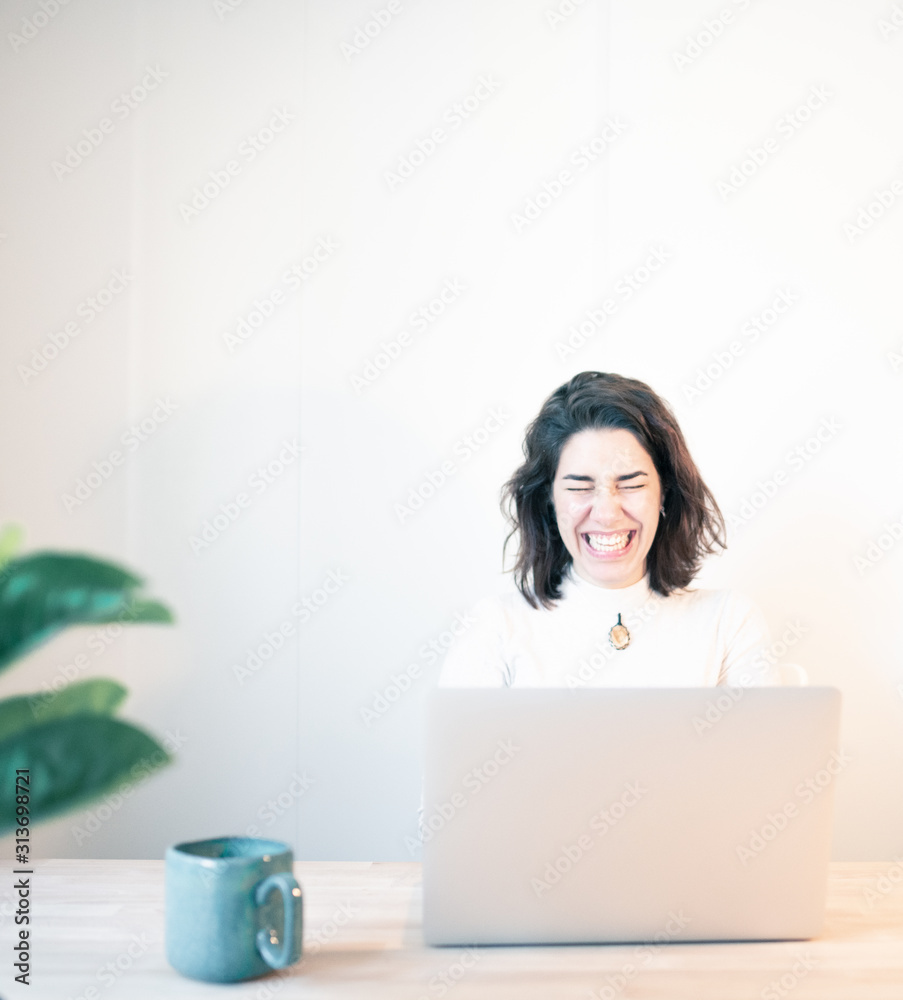 Chica riéndose Stock Photo | Adobe Stock