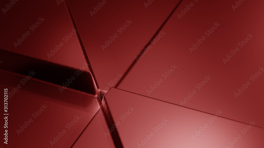 red abstract background 3d animation with extruded triangles moving and ...