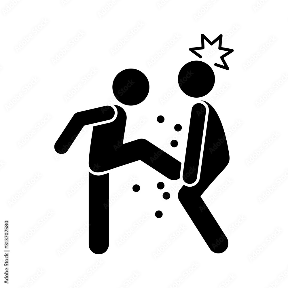 Groin kick groin icon. Simple pictogram of fighting icons for ui and ux ...