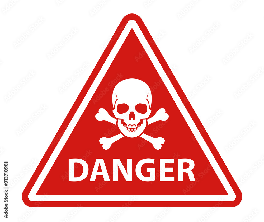 Danger Sign Skull Skull Bones Warning Sign Danger Sign Stock Vector