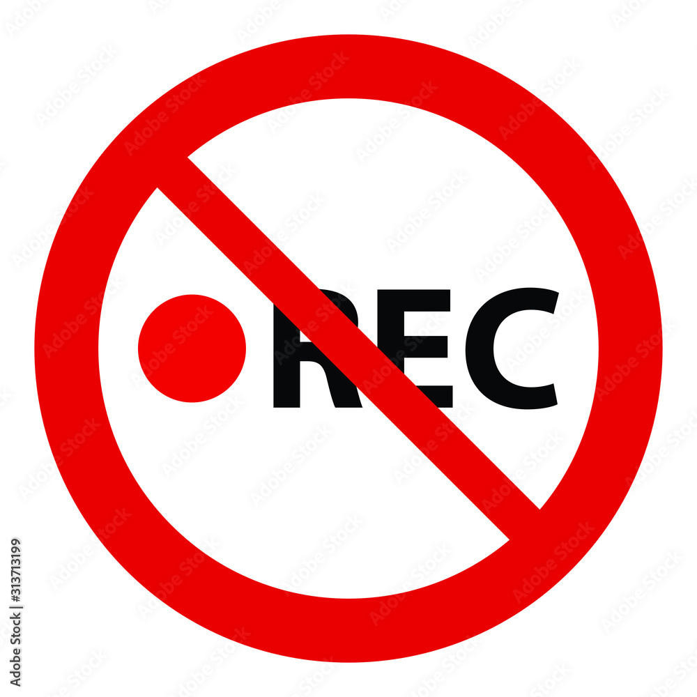 no recording icon. Prohibited video icon. No video camera icon Stock ...