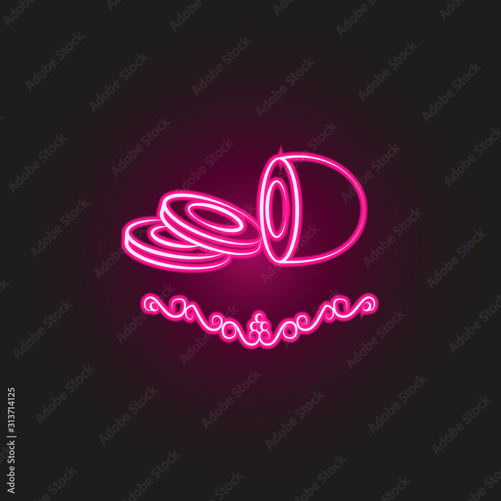 Olive, bone, skewer neon style icon. Simple thin line, outline vector ...