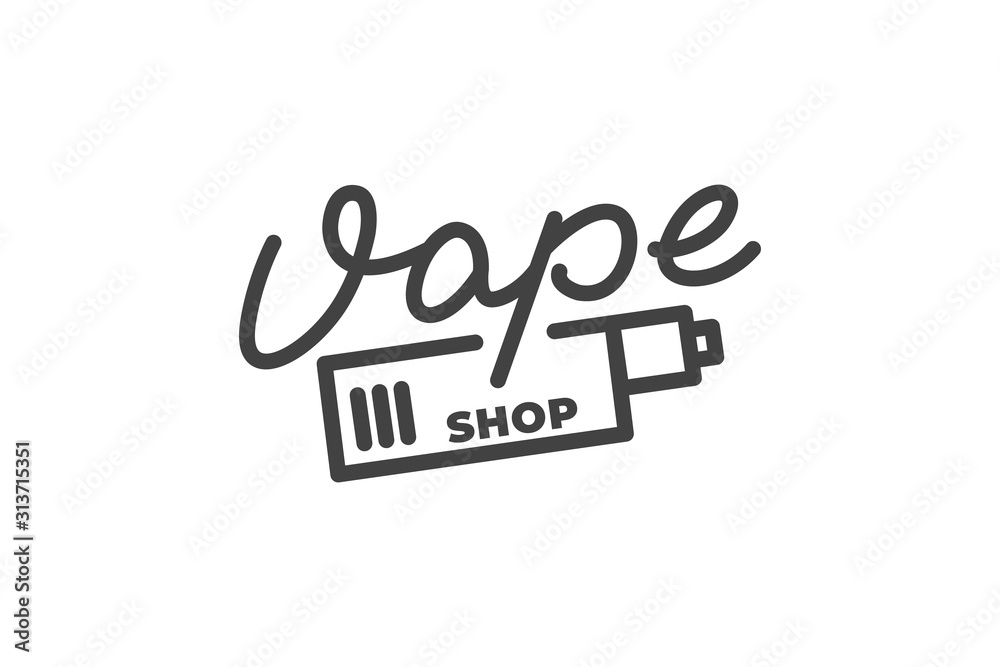 Vape shop logo. Vape lettering badge emblem design Stock Vector | Adobe ...