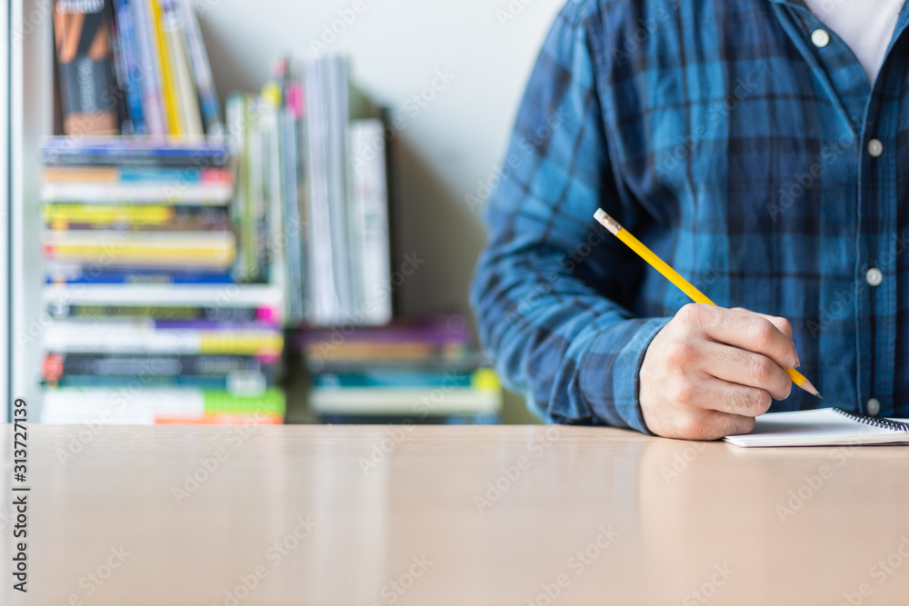 high school,university student study.hands holding pencil writing paper ...