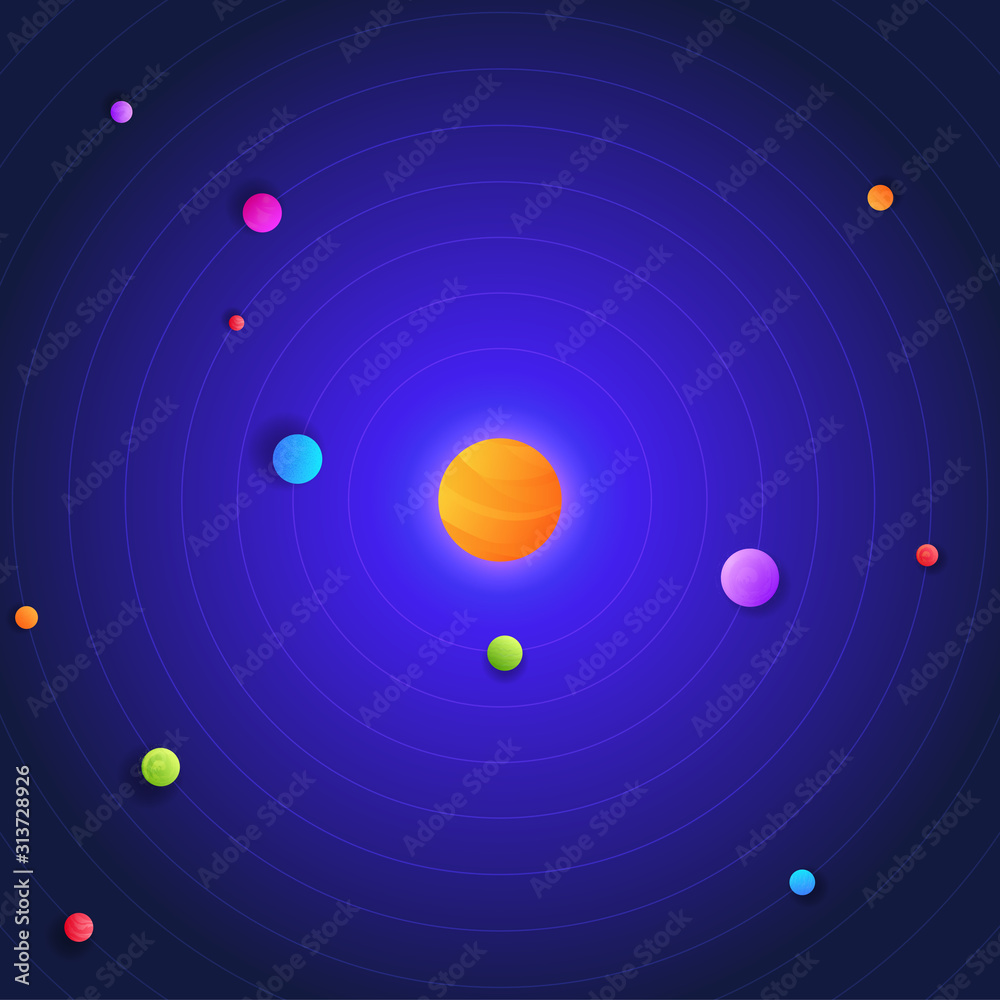Multi Colored Solar System Sun