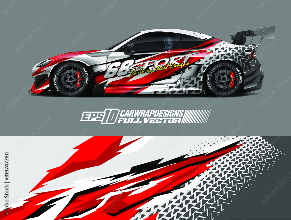Drift car graphic livery design vector. Graphic abstract stripe racing ...