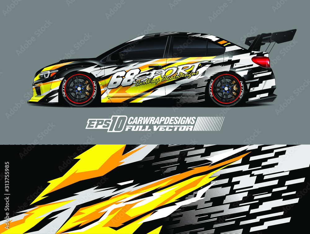 Drift car graphic livery design vector. Graphic abstract stripe racing ...