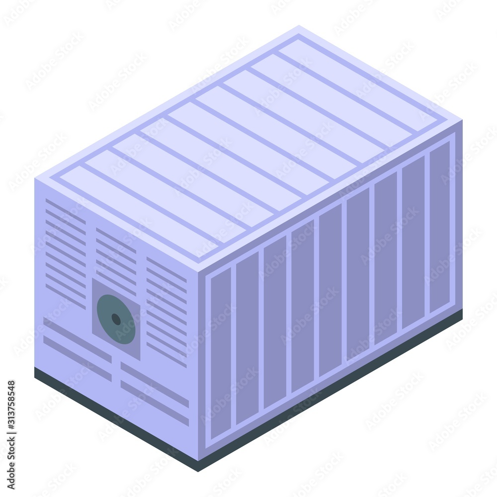 Generator container icon. Isometric of generator container vector icon ...