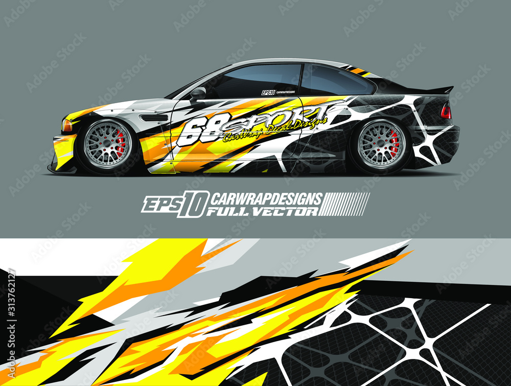 Drift car graphic livery design vector. Graphic abstract stripe racing ...
