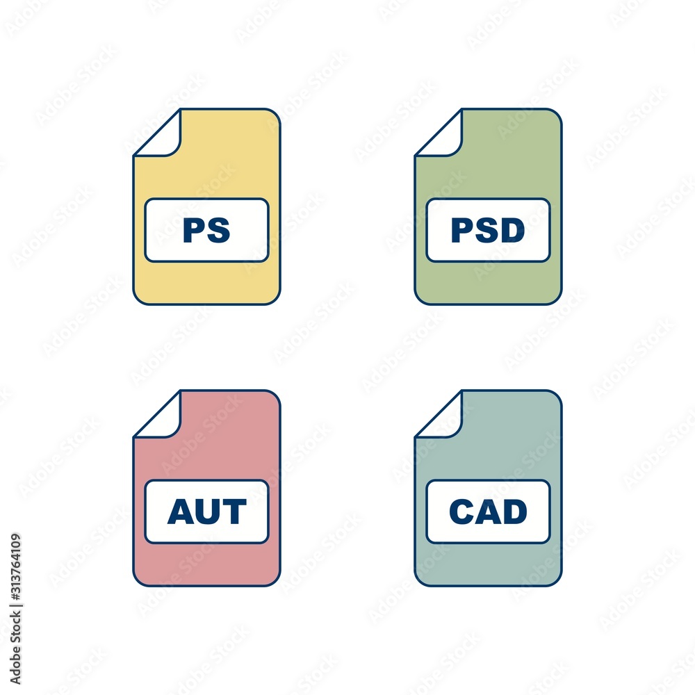 4 Icon Set Of file formats For Personal And Commercial Use... Stock ...