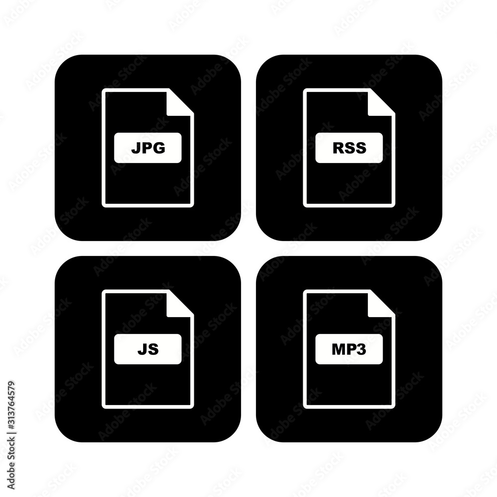 4 Icon Set Of file formats For Personal And Commercial Use... Stock ...