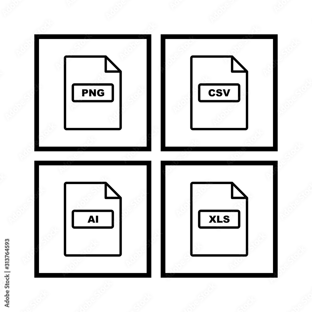 4 Icon Set Of file formats For Personal And Commercial Use... Stock ...