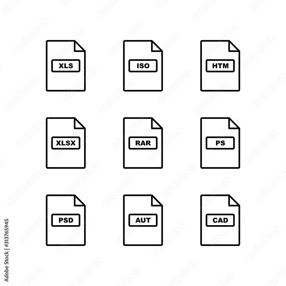 9 Icon Set Of file formats For Personal And Commercial Use... Stock ...