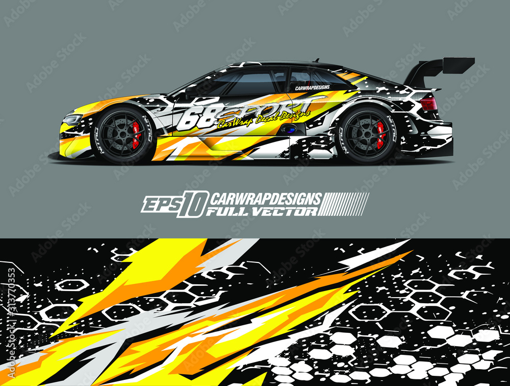 Drift car graphic livery design vector. Graphic abstract stripe racing ...