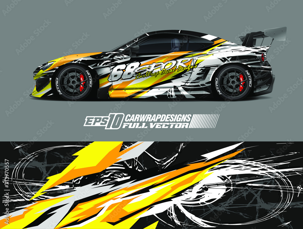 Drift car graphic livery design vector. Graphic abstract stripe racing ...