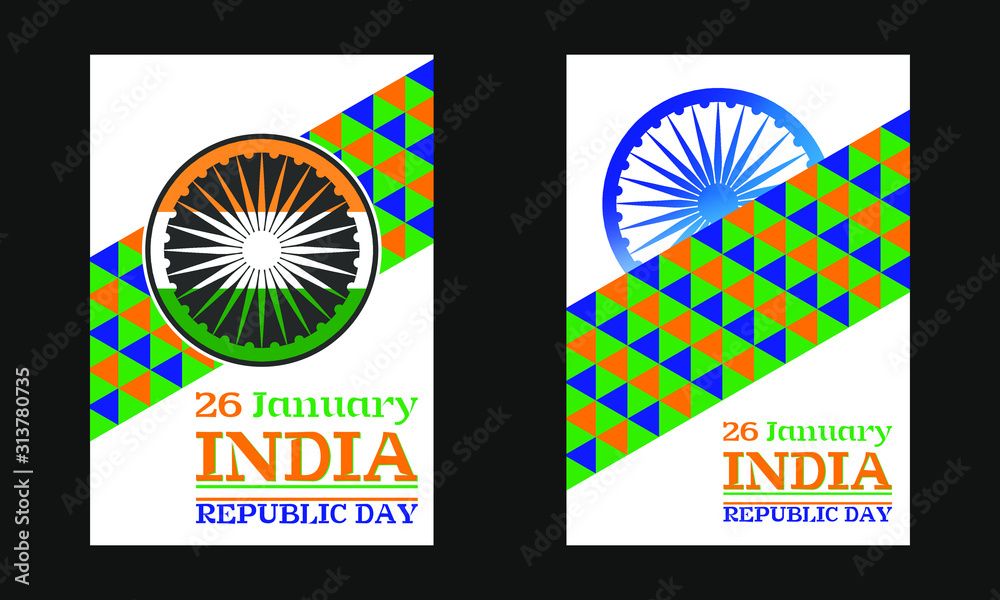 Vecteur Stock 26th January Republic Day of India. Set of two banners ...