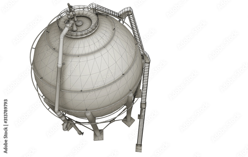 Ilustração do Stock: Spherical tank, Horton sphere , spherical pressure ...