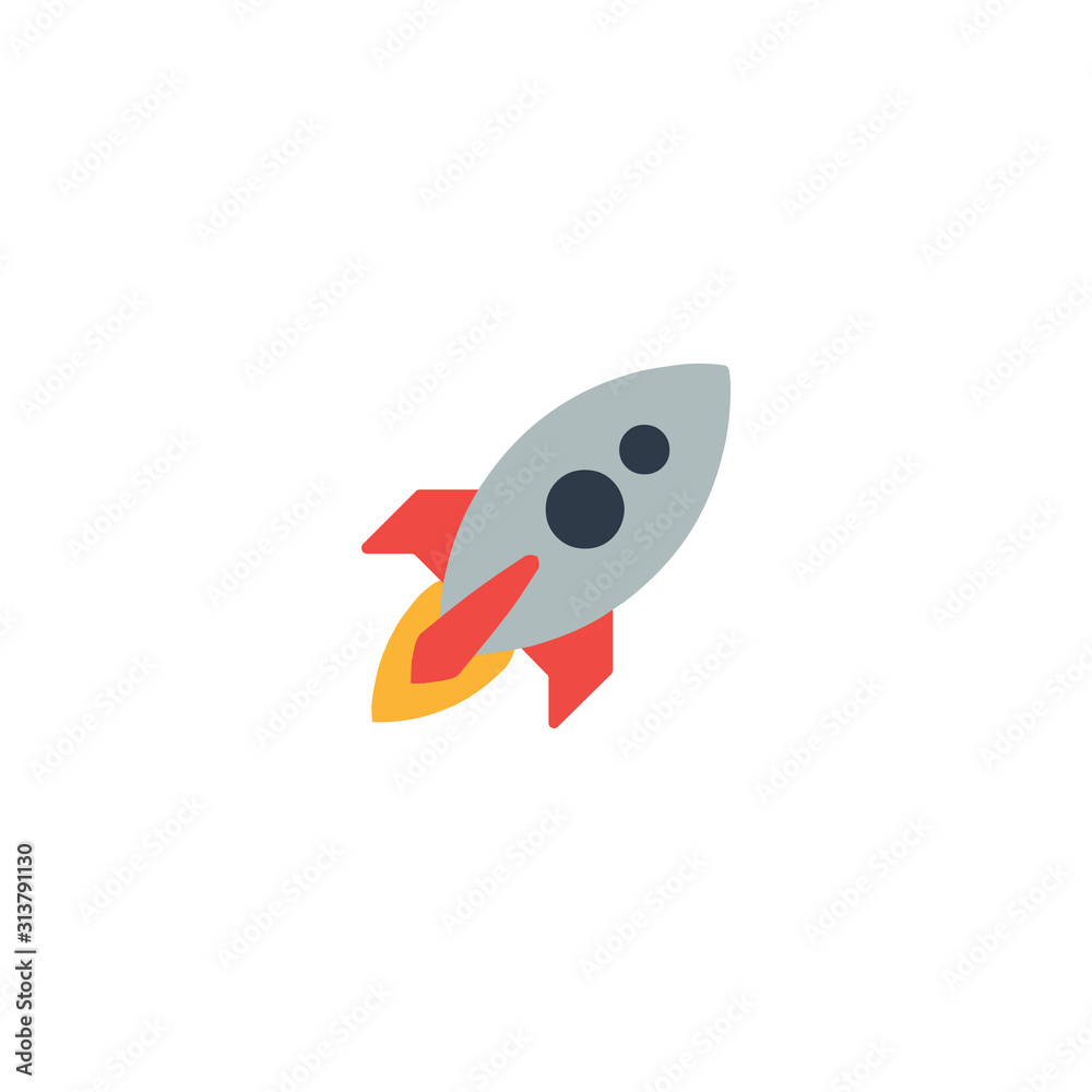 Rocket Flat Vector Icon. Isolated Startup Emoji Illustration Symbol ...