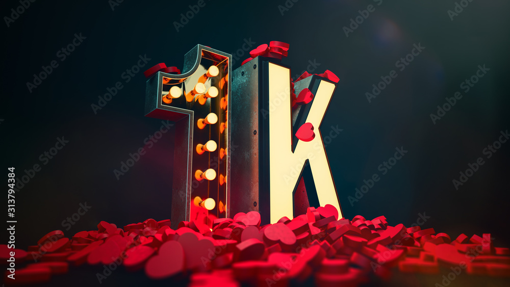 Thanks 1K followers. Subscribers and social media likes ilustración de ...