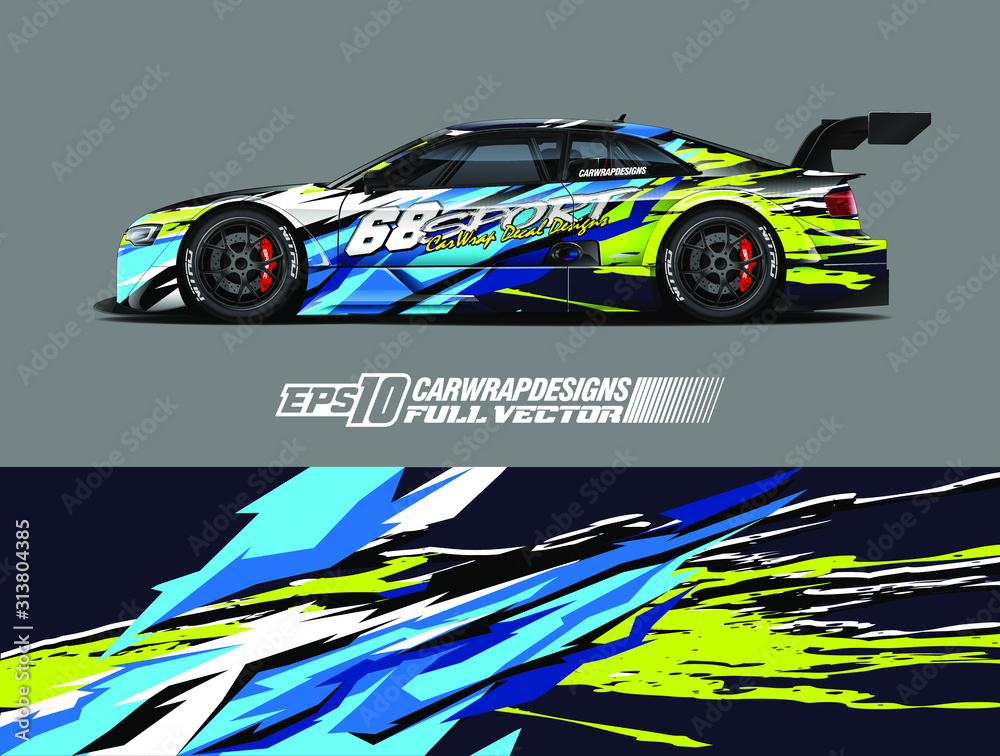 Rally car graphic livery design vector. Graphic abstract stripe racing ...
