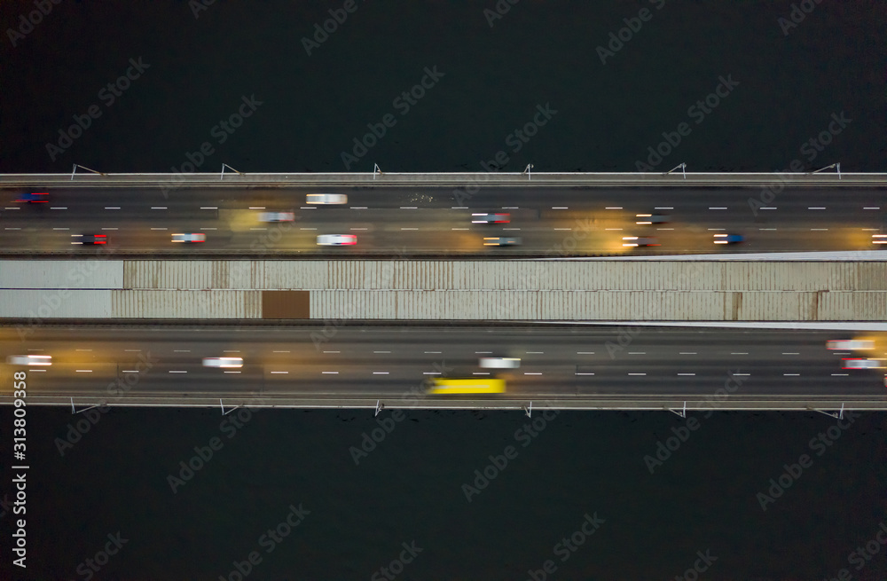 Rising drone shot reveals spectacular elevated highway, bridges ...