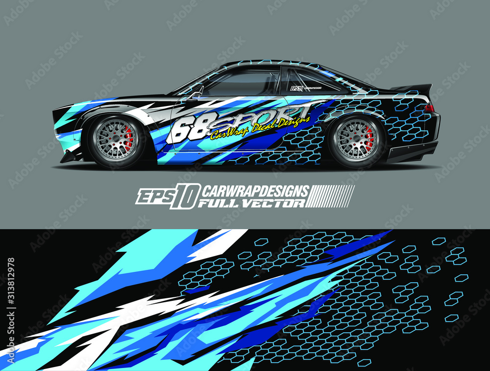 Rally car graphic livery design vector. Graphic abstract stripe racing ...