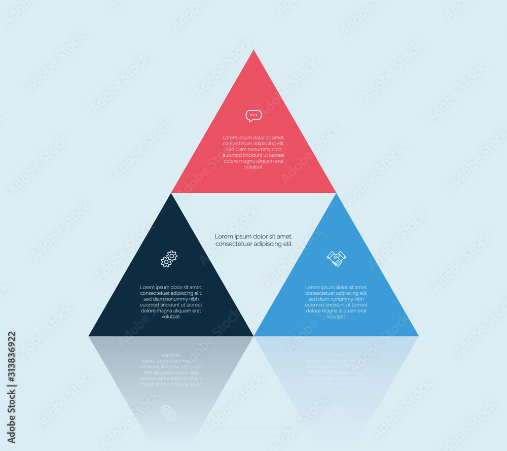 triangle diagram. Colorful vector design for workflow layout, diagram ...