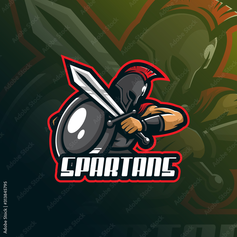 spartan mascot logo design vector with modern illustration concept ...
