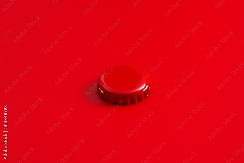 Red metal glass bottle cap Stock Photo | Adobe Stock