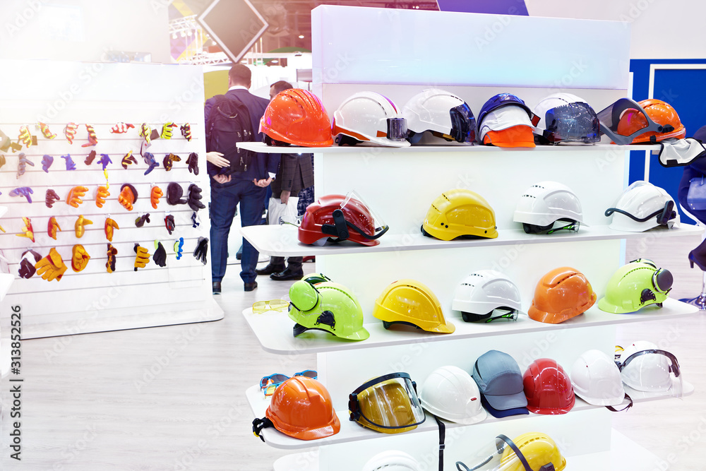 Safety helmets and gloves for workers Stock Photo | Adobe Stock