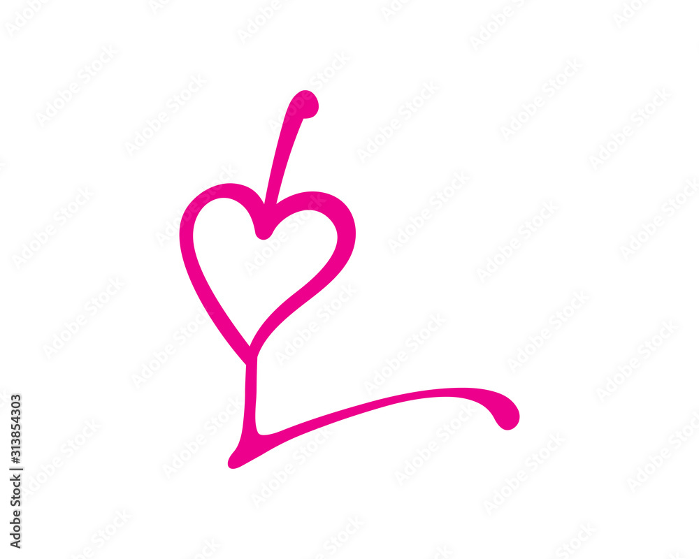 Letter L And Heart Logo Design Template 003 Stock Vector | Adobe Stock