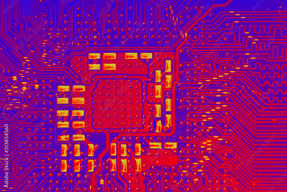 Infrared image of the computer's CPU. Thermal imaging examination Stock ...